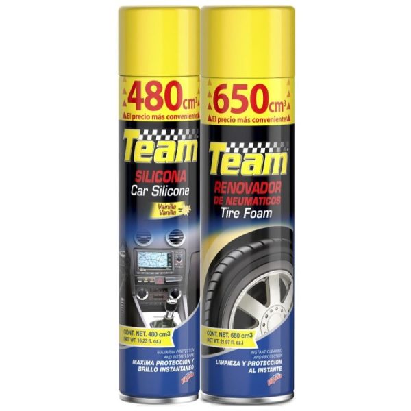 Pack Silicona 480cc + Renovador Neumaticos Team. 650cc – Higiesol