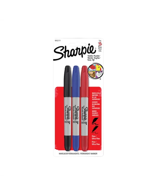Set 3 Marcadores permanente Sharpie doble punta – Higiesol